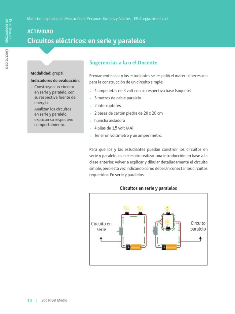 Circuitos Eléctricos: Serie y Paralelo | PDF | Corriente eléctrica ...