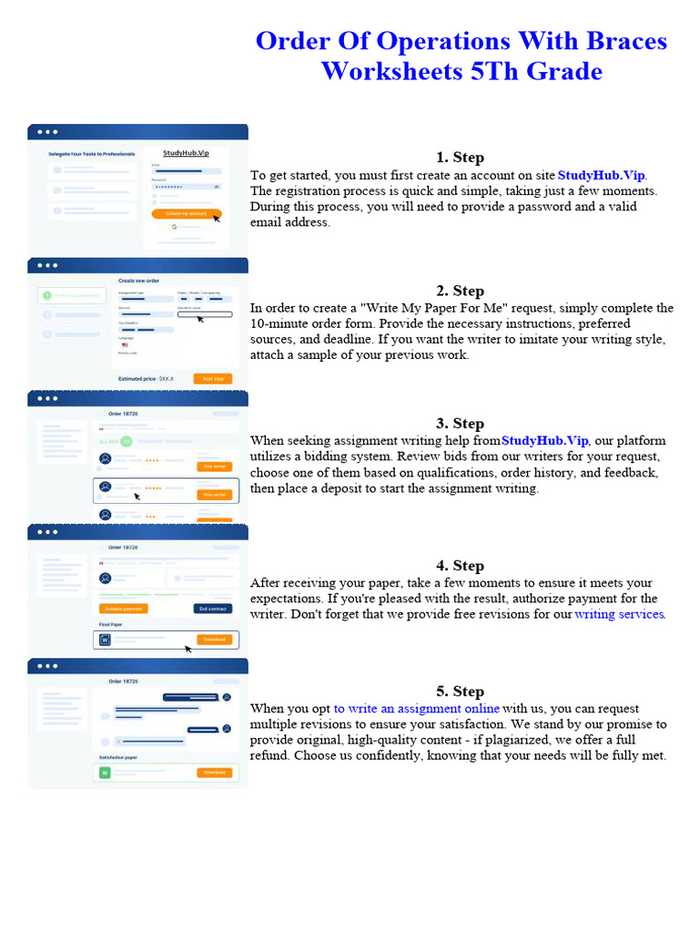 Order of Operations With Braces Worksheets 5Th Grade | PDF ...