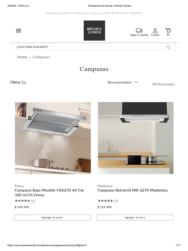 Campanas de Cocina en Kitchen Center | PDF
