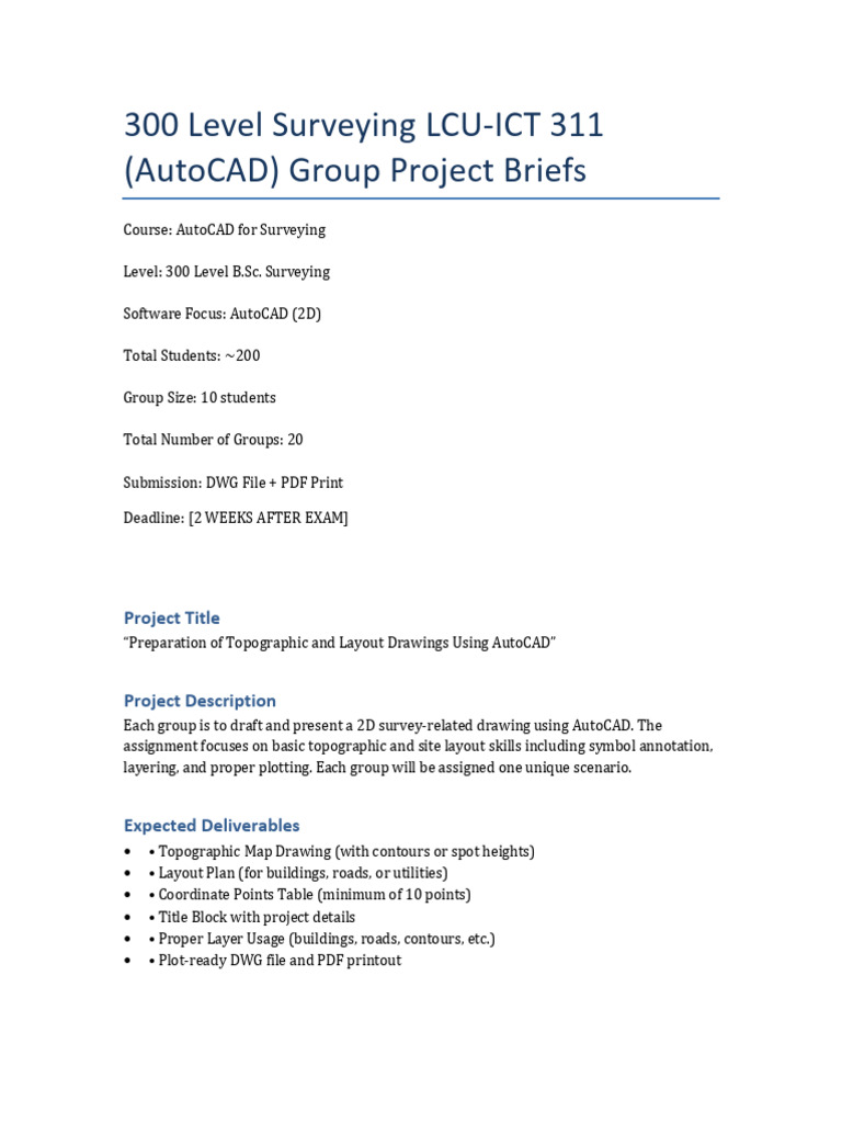 Surveying_AutoCAD_Group_Project_Brief[1] | PDF