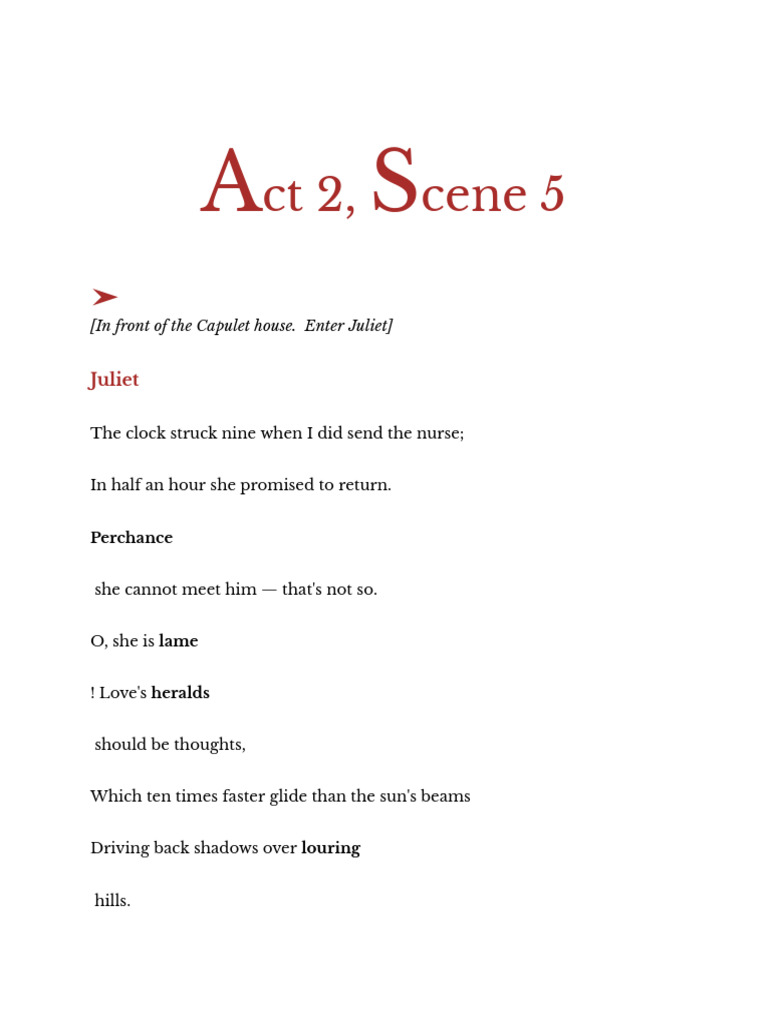 Juliet's Anticipation in Act 2, Scene 5 | PDF