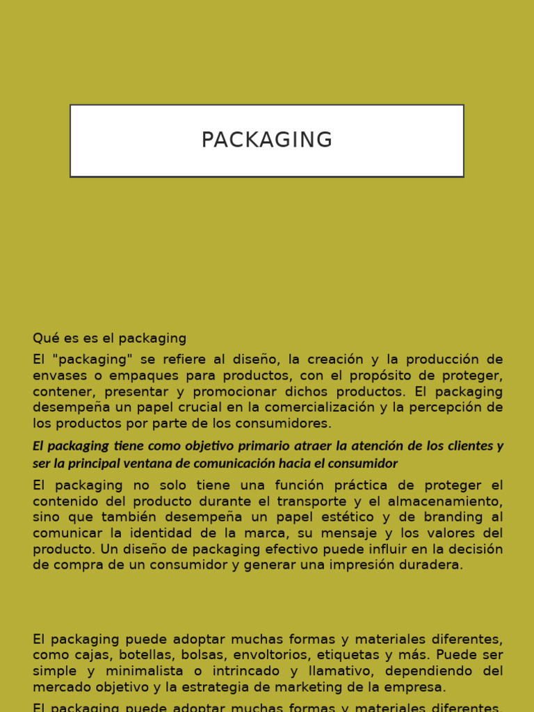 Importancia del Packaging en Ventas | PDF | Producto (Negocio) | Marca