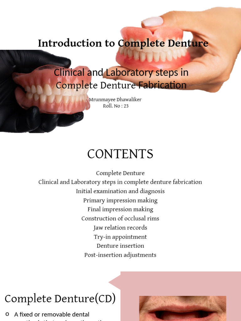 Roll No. 23 II BDS Prostho | PDF | Dentures | Medical Specialties