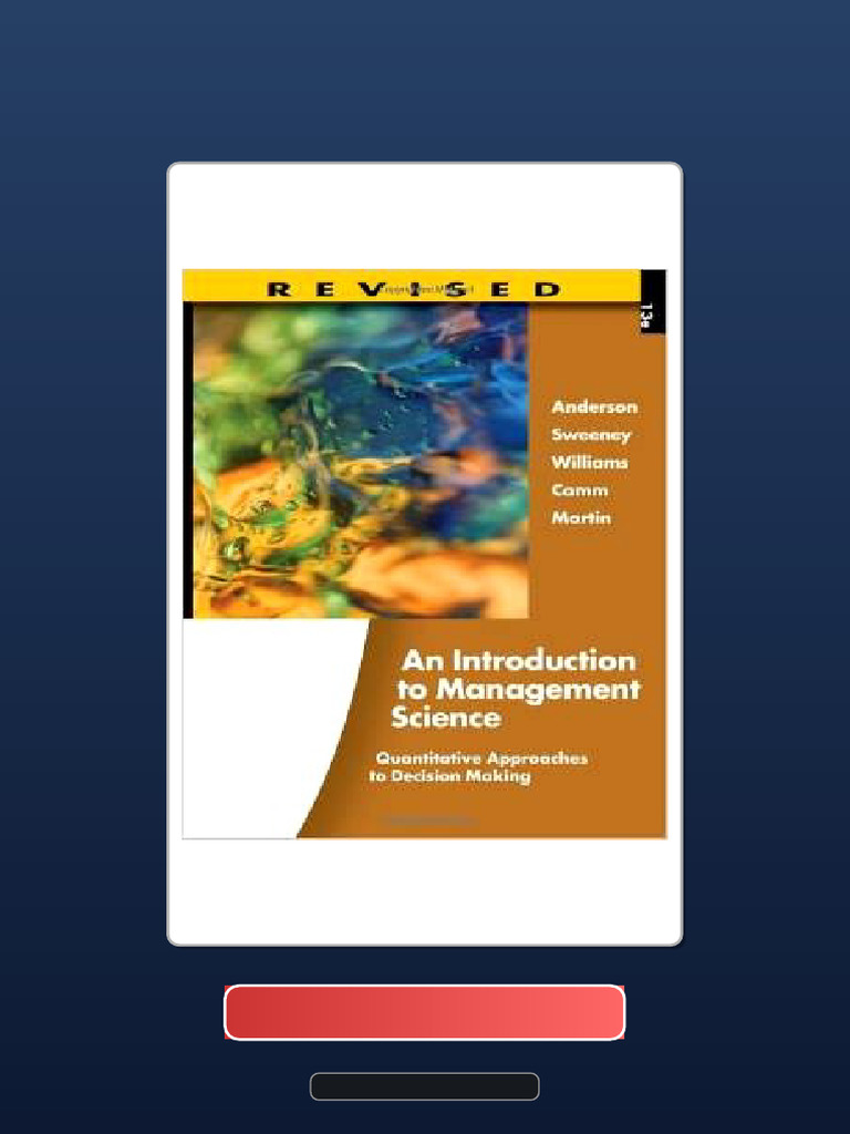 An Introduction To Management Science: Quantitative Approaches To ...