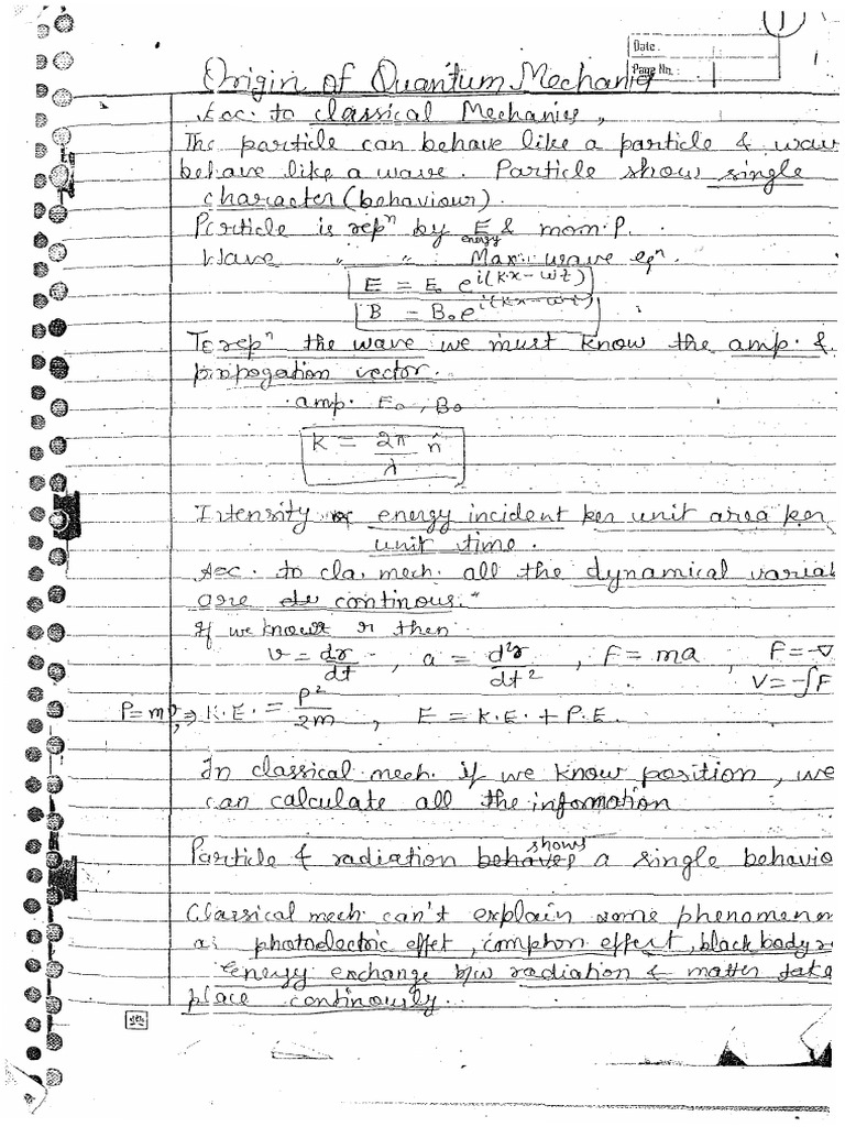 Quantum Physics Hand Written Notes | PDF