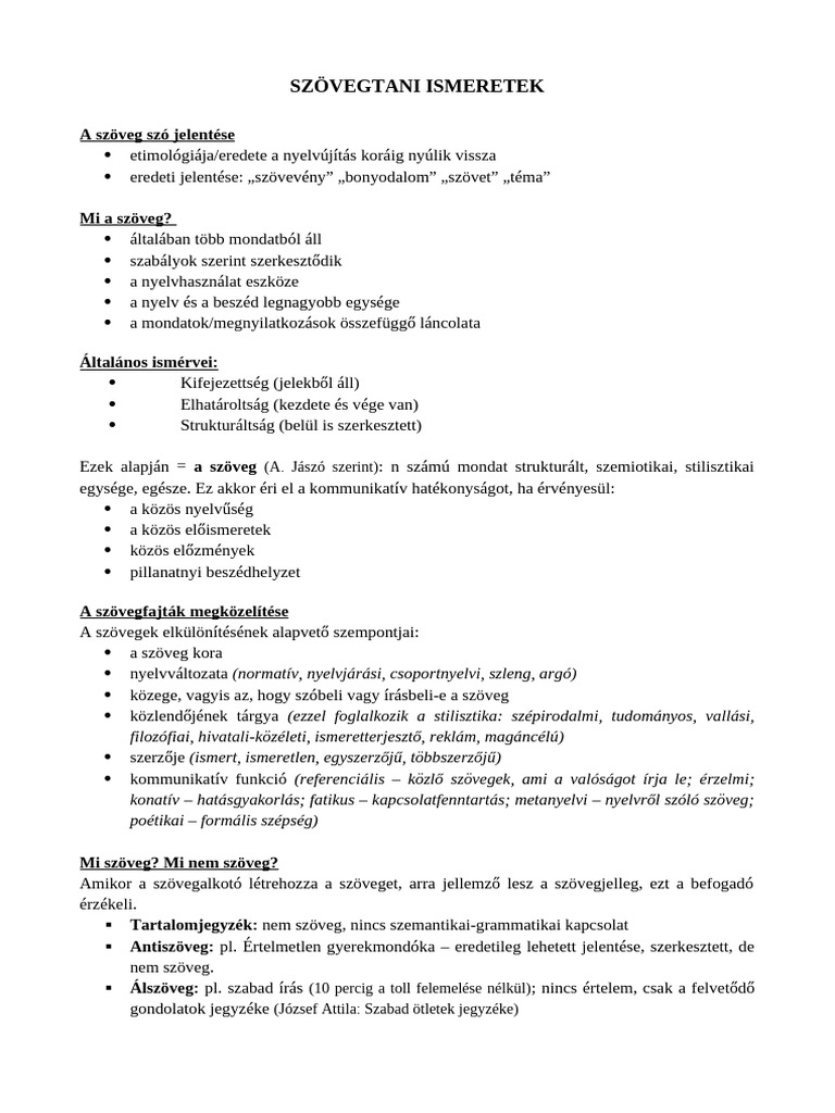 Nyelvtan 8.tétel | PDF