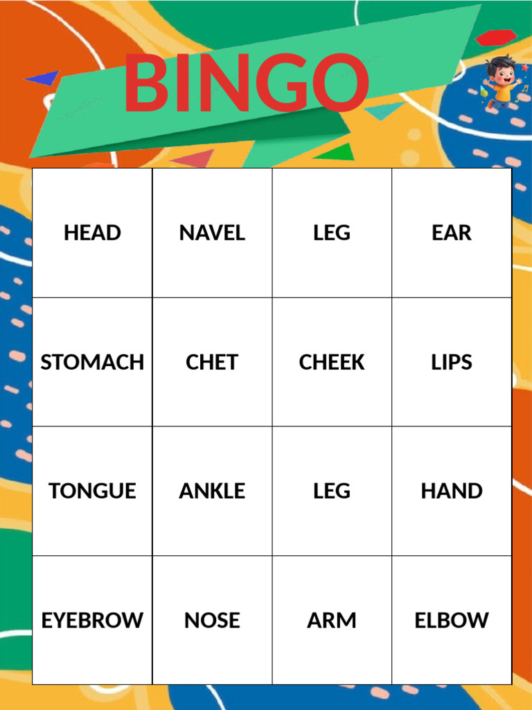 Body Parts Bingo for Kids | PDF
