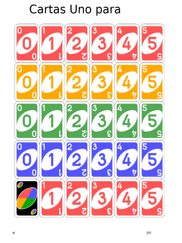 Cartas Juego Uno para Imprimir | PDF