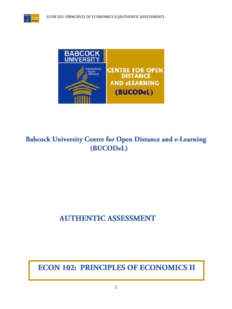 Econ 102 Principles of Economics II | PDF | Gross Domestic Product ...