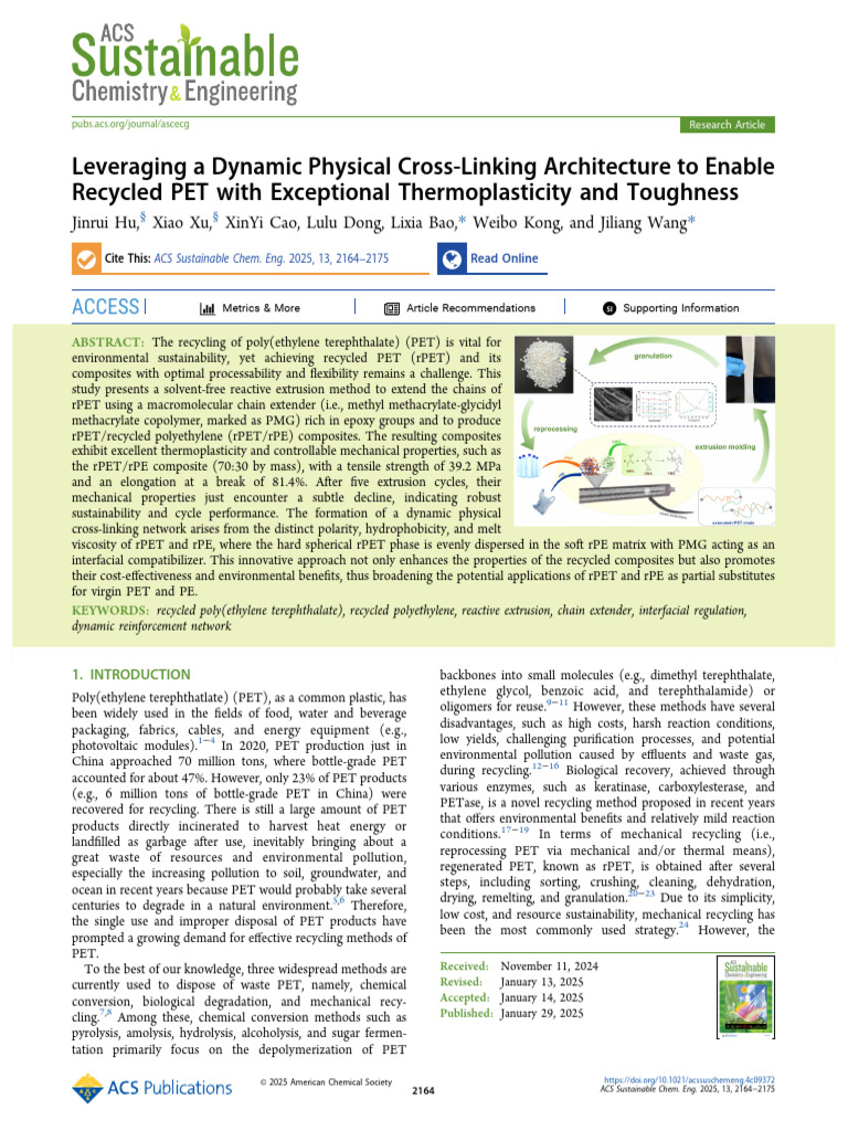 Hu Et Al 2025 Leveraging A Dynamic Physical Cross Linking Architecture ...