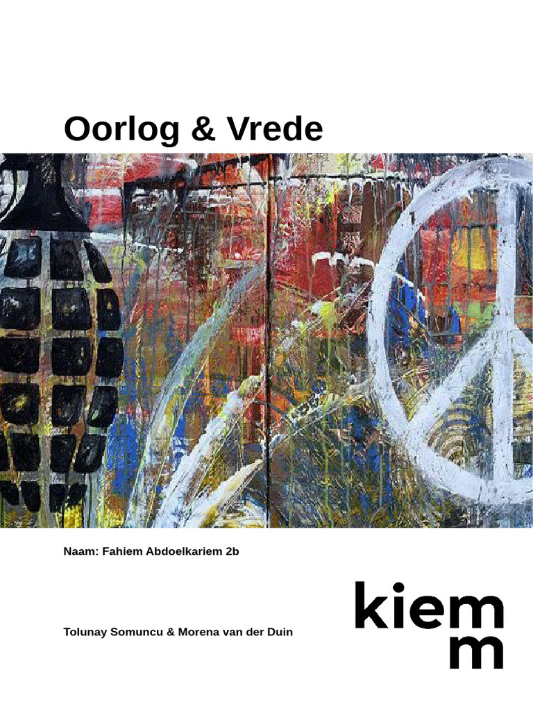 Oorlog & Vrede Opdrachtenboekje Fahiem 2b 2025 | PDF