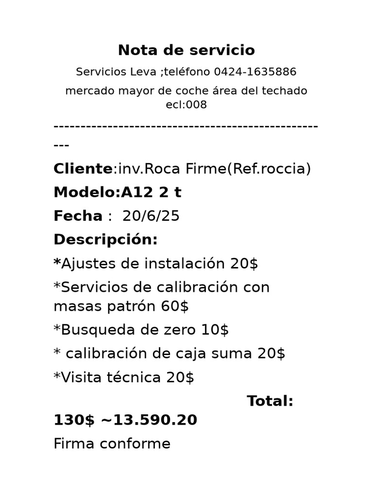 Servicios de Calibración y Ajustes | PDF