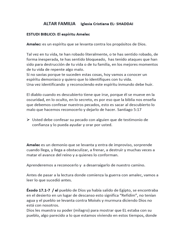 Identificando el espíritu de Amalec | PDF | Moisés | Joshua