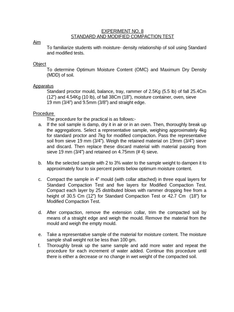 8 Compaction Test | PDF | Horticulture | Natural Materials