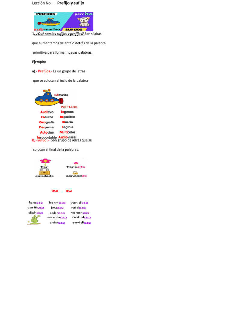 Prefijos y Sufijos | PDF
