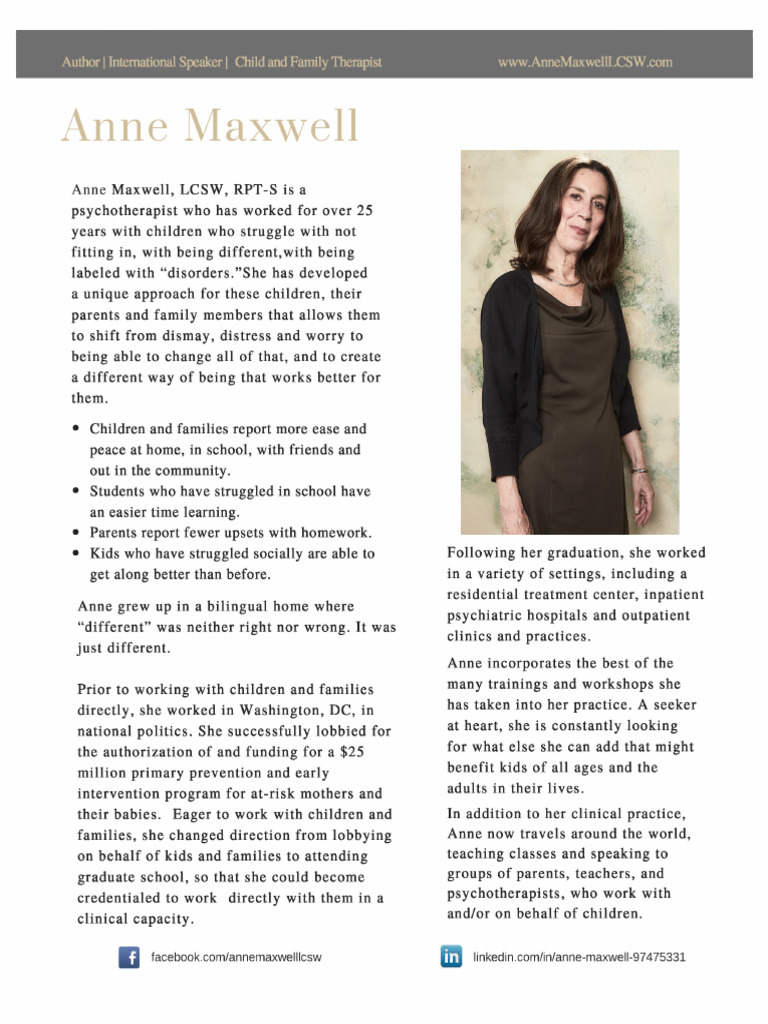 Anne Maxwell Media Kit English | PDF