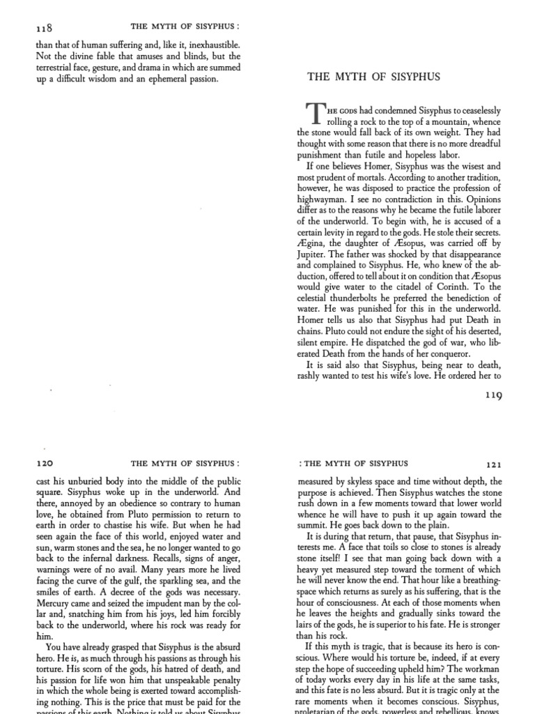 Camus+ +the+Myth+of+Sisyphus | PDF