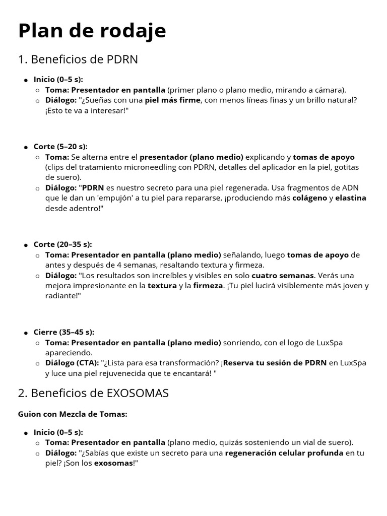 Plan de Rodaje | PDF