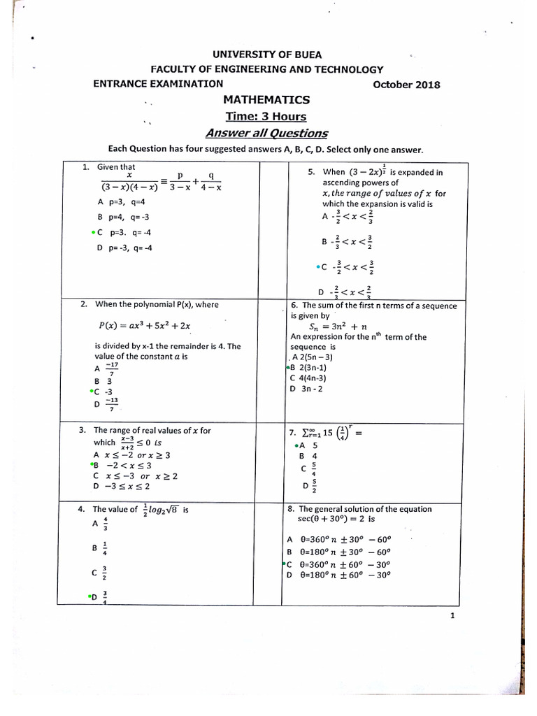 FET Mathematics 2018 - 220801 - 121506 | PDF