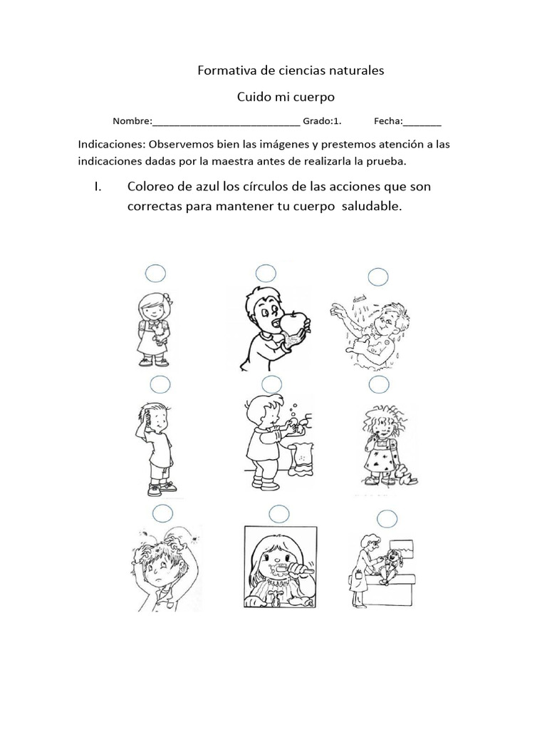 Primer Grado Cuido Mi Cuerpo Tema-N3 | PDF