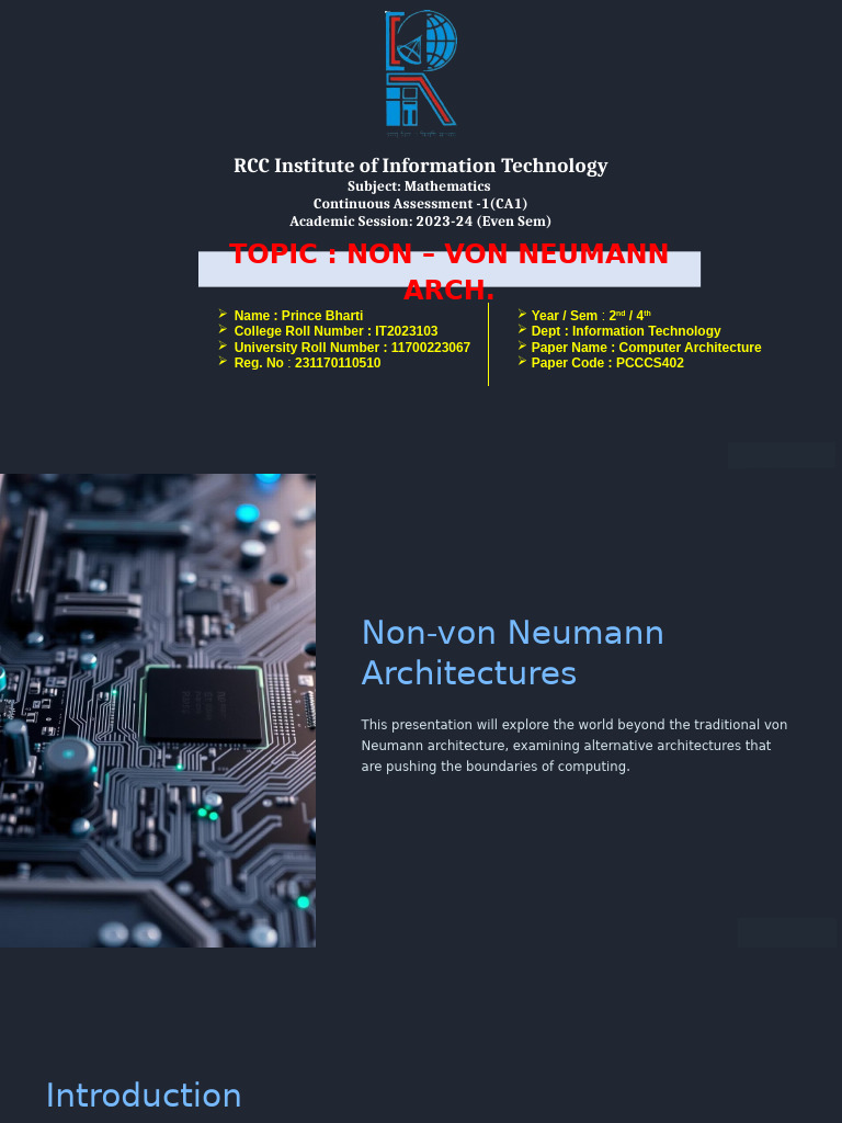 Non Von Neumann Architectures | PDF | Computer Hardware | Computing