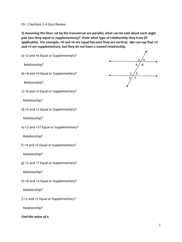 2.2 To 2.4 Geometry Quiz Review | PDF | Elementary Geometry | Euclid