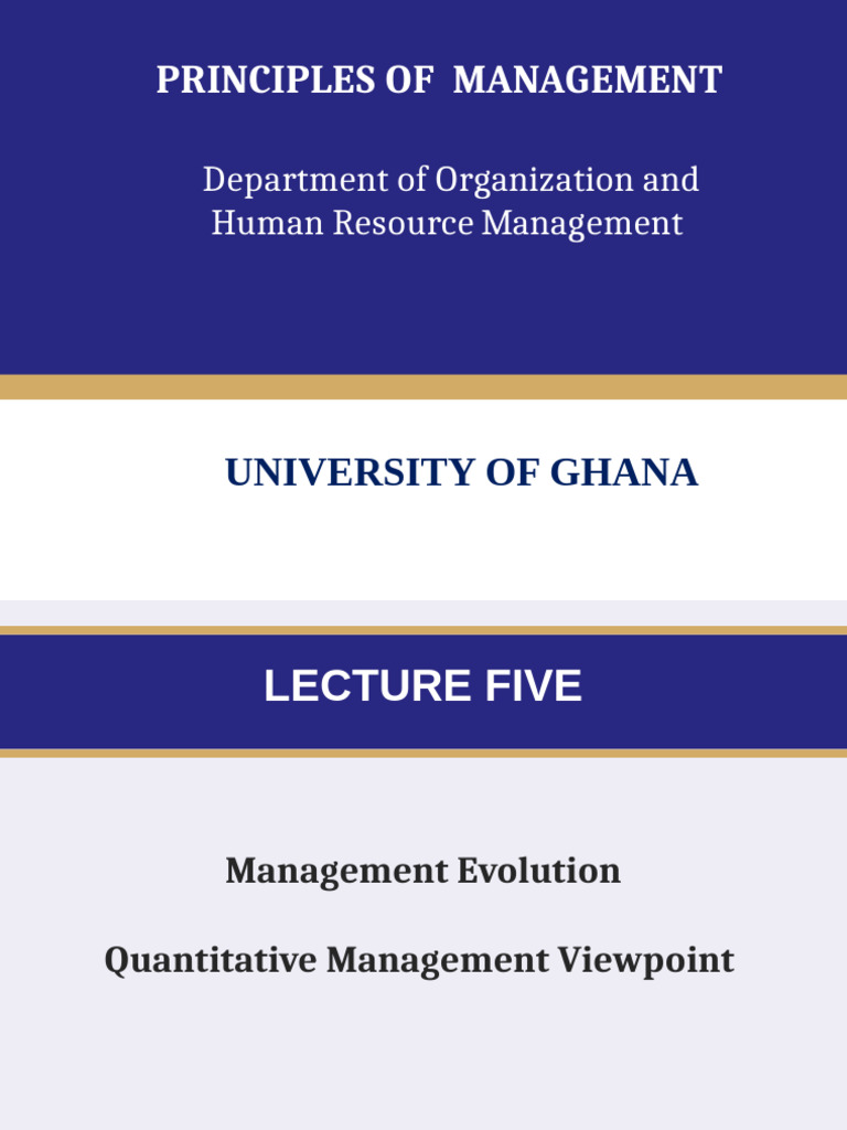 POM L5 Management Evolution - Quantitative Management Viewpoint | PDF ...