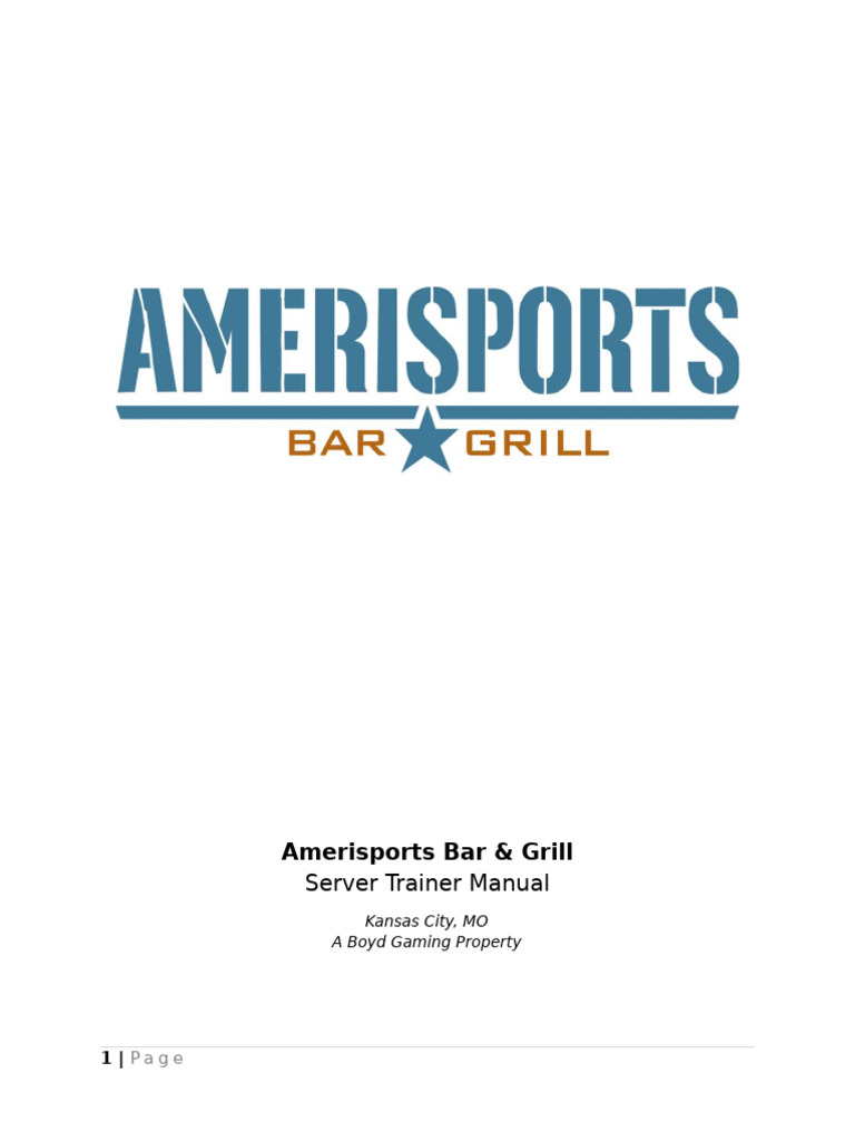 ASB Server Trainer Manual | PDF | Hamburgers | Menu
