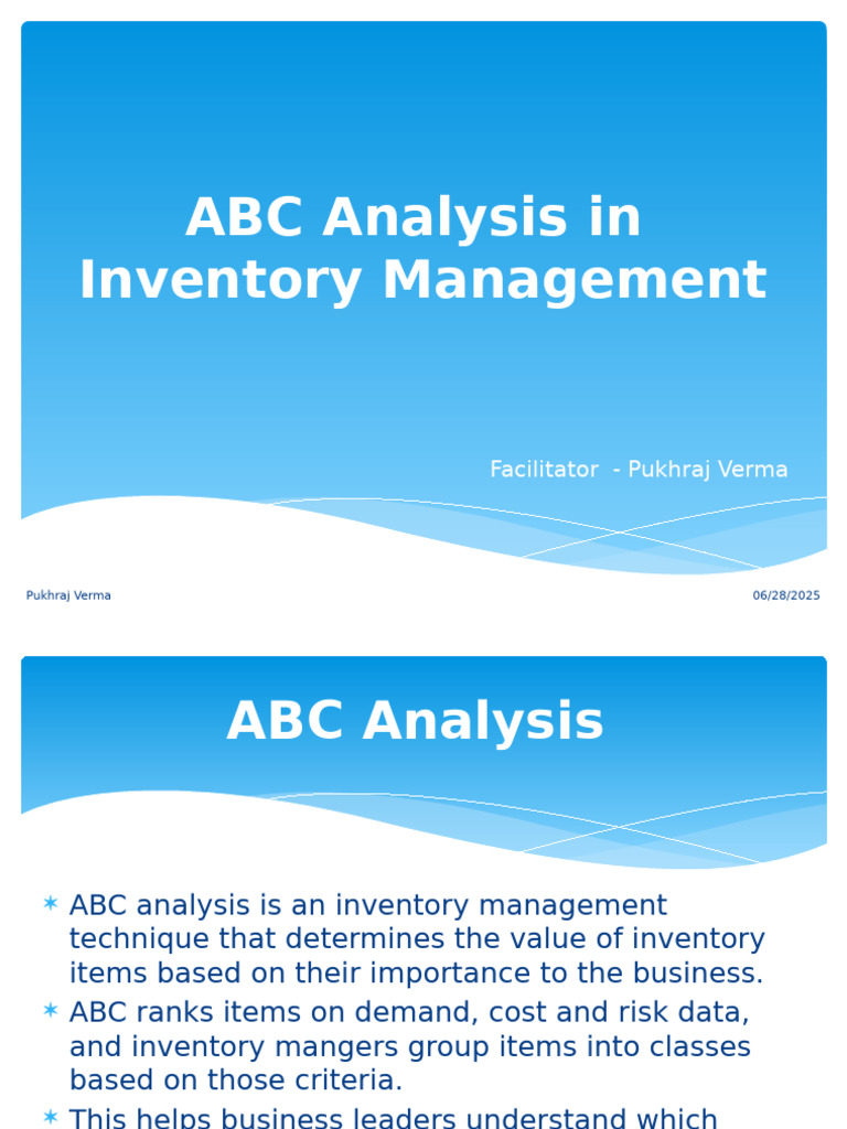 ABC Analysis in Inventory Management | PDF | Inventory | Business Economics