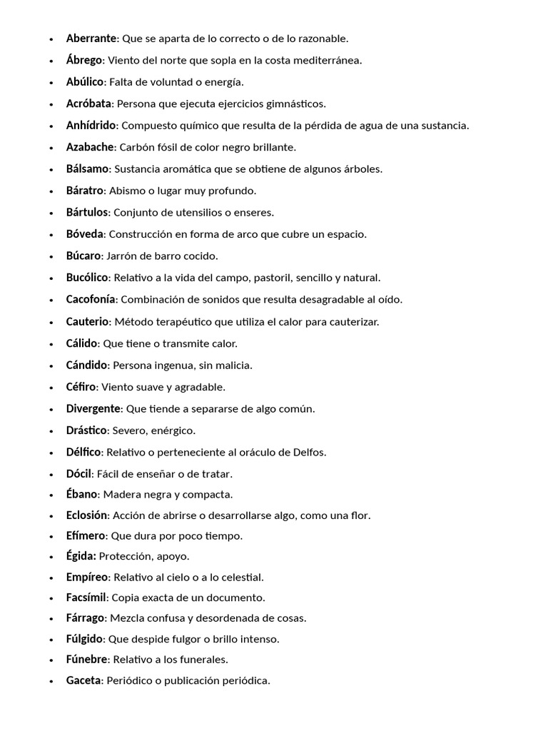 Vocabulario Sinonimos y Antonimos | PDF