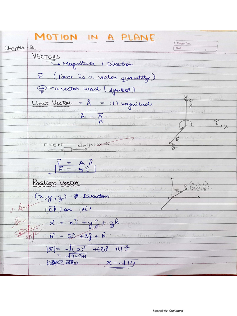 Motion in A Plane | PDF