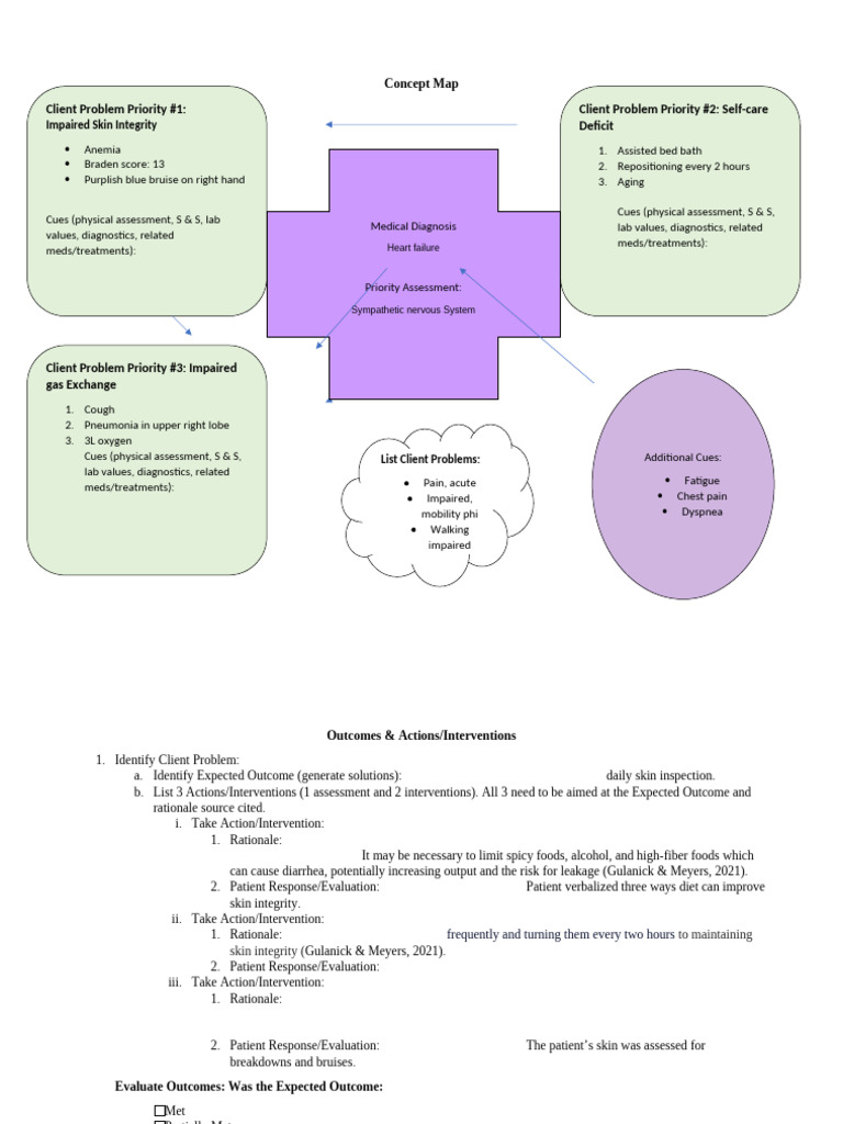Clinical Judgement Model Concept Map Template 2 | PDF | Diseases And ...