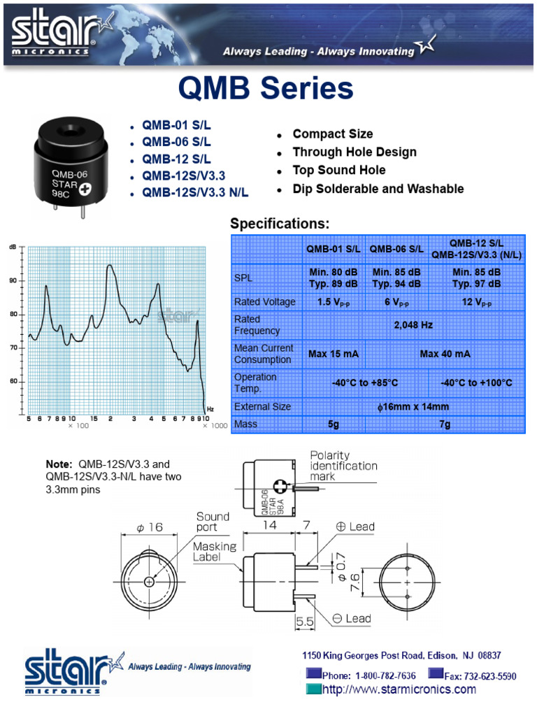 QMB Series Specifications Overview | PDF