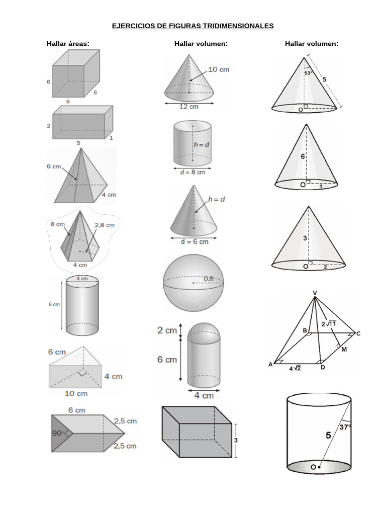 Ejercicios 3d Figuras Basico | PDF