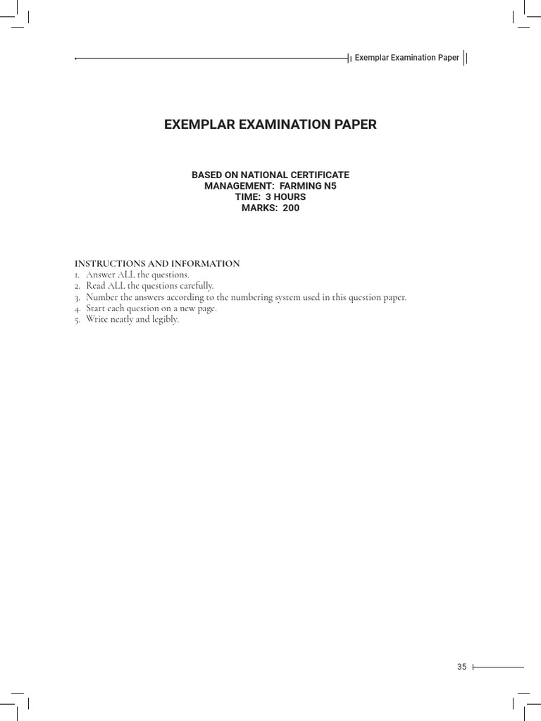 N5 Farming Management Exam Paper | PDF | Will And Testament | Tillage