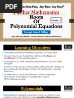 Further Math - A Level - Roots of Polynomials - Notes & Worksheet | PDF ...