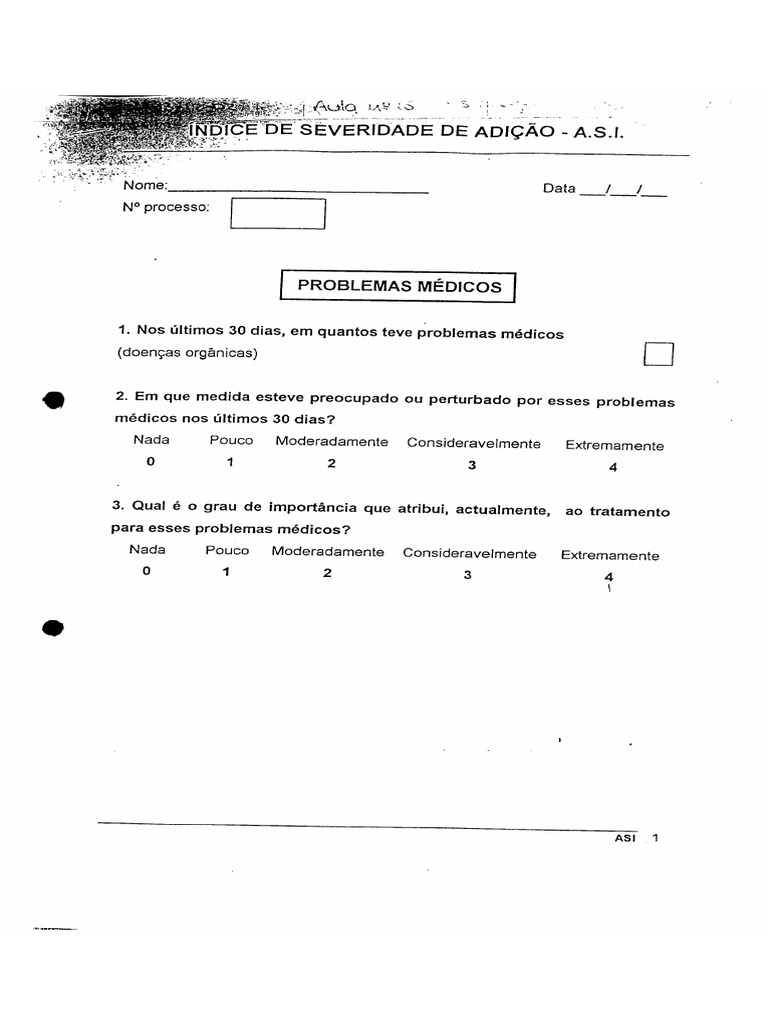 Índice de Severidade de Adição (Asi) | PDF