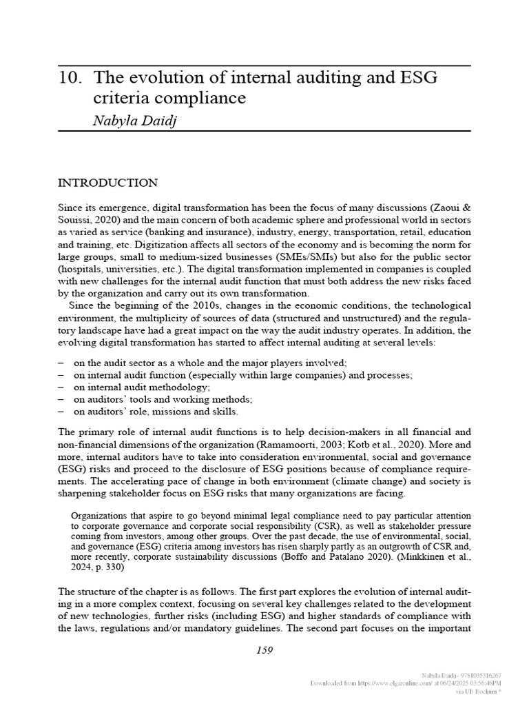 Internal Audit and ESG | PDF | Internal Audit | Audit