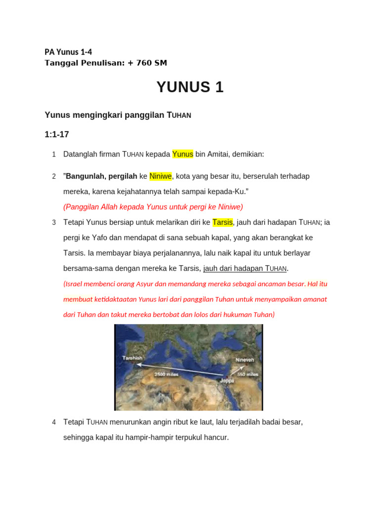 Khotbah tentang Nabi Yunus dan Niniwe | PDF