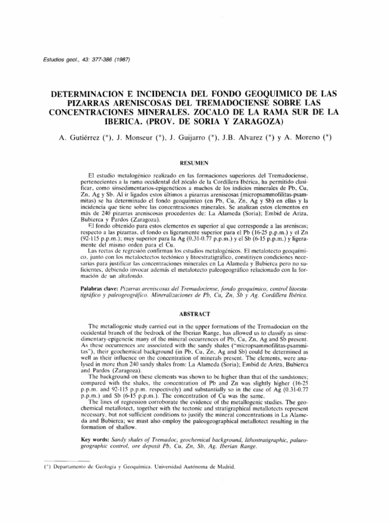 EG43 - Pizarras Del Tremadoc CIberica | PDF | Ciencias fisicas ...