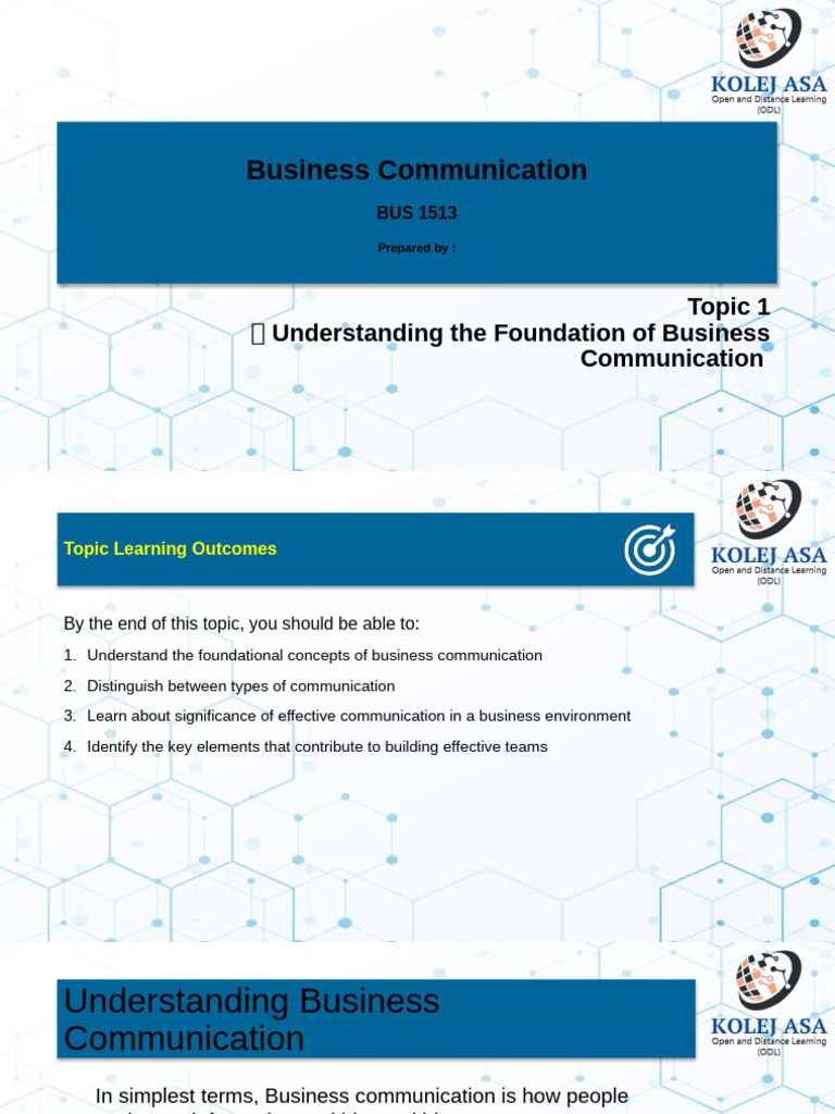 Foundations of Business Communication | PDF | Communication | Cross ...