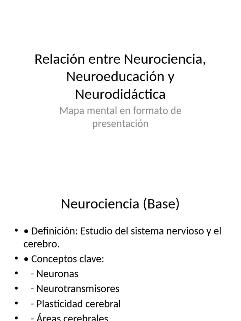 MapaMental Neurociencia Neuroeducacion | PDF