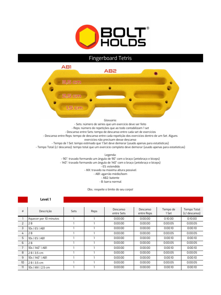 BOLT - Fingerboard Tetris Treino | PDF