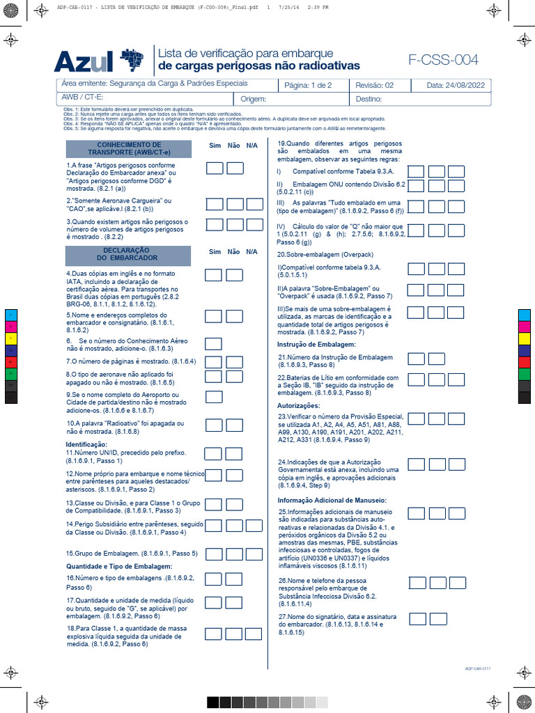 Check List DGR | PDF