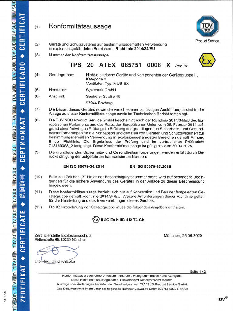 TPS 20 Atex 085751 0008 X de 2 | PDF
