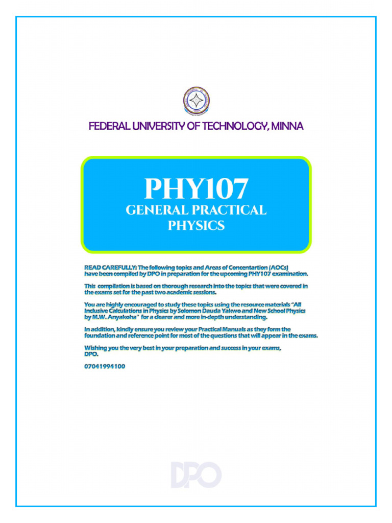 Phy107 Topics Compilation by Dpo | PDF | Waves | Force