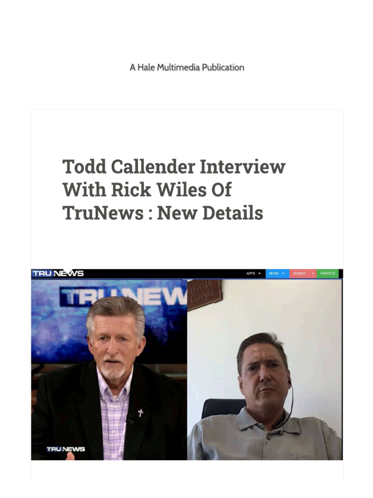 Todd Callender Interview With Rick Wells | PDF