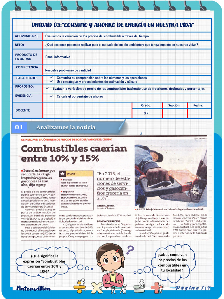 Act 03 Mat 3° Sem 03 Unid 03 | PDF | Gasolina