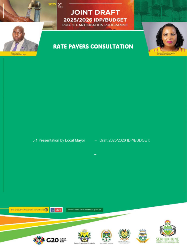 Programme - Ephraim Mogale LM Rate Payers Consultation-2 | PDF