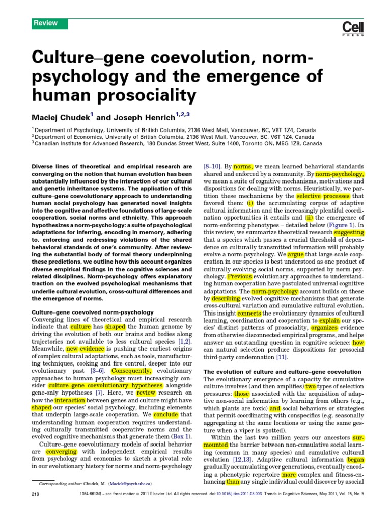 Culture-Gene Coevolution | PDF